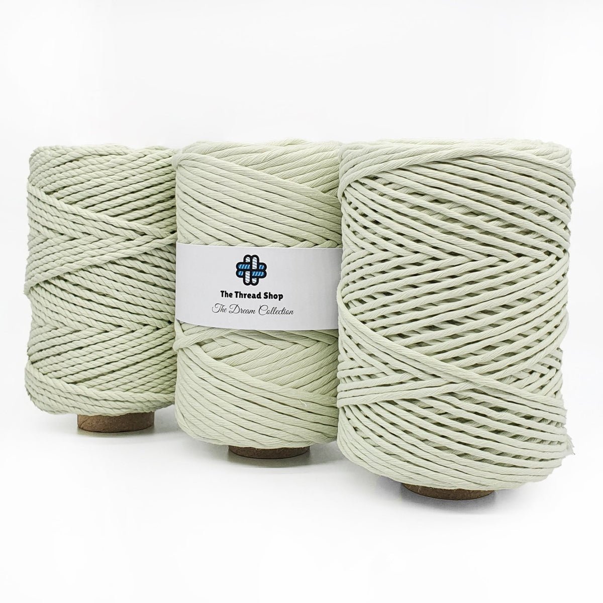Matcha - 3mm, 5mm & 4mm 3PLY Recycled Luxe Macramé String – The Thread Shop